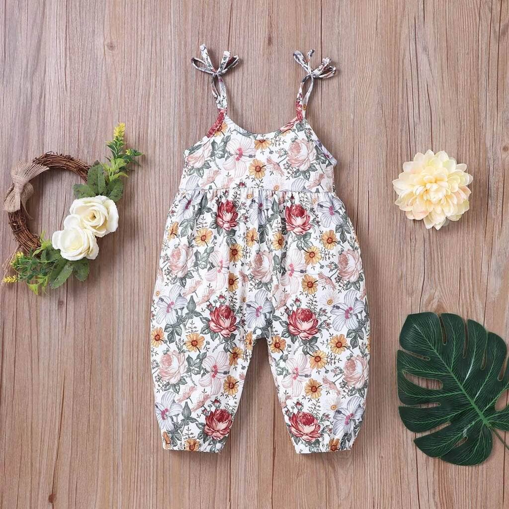 G024 Infant Newborn Baby Girl Floral Romper - Custom Fabric Printing ...